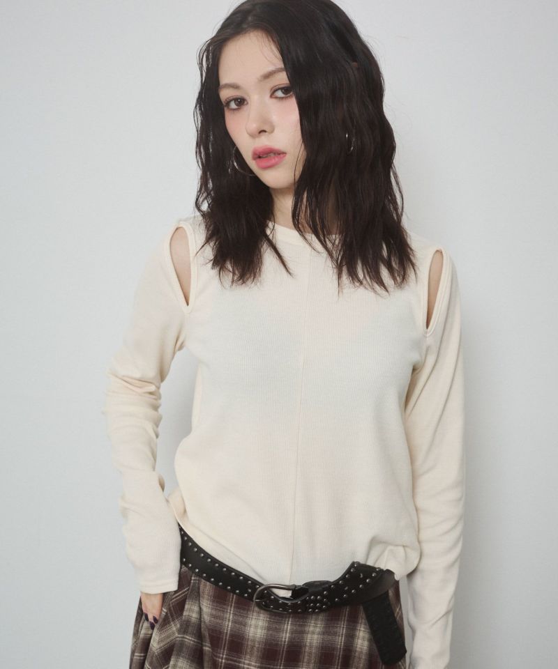 カットアウトリブトップス | レディスファッション ENVYM（アンビー）公式通販サイト